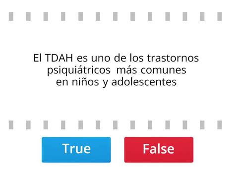 Mitos Y Realidades Tdah True Or False