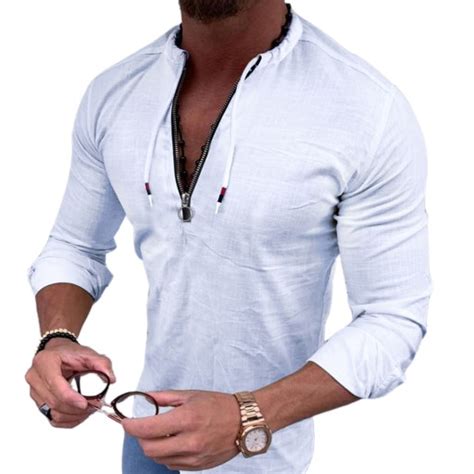 Koszula Męska Casual Lniana Len Codzienna Gładka 13155692680 Allegro pl