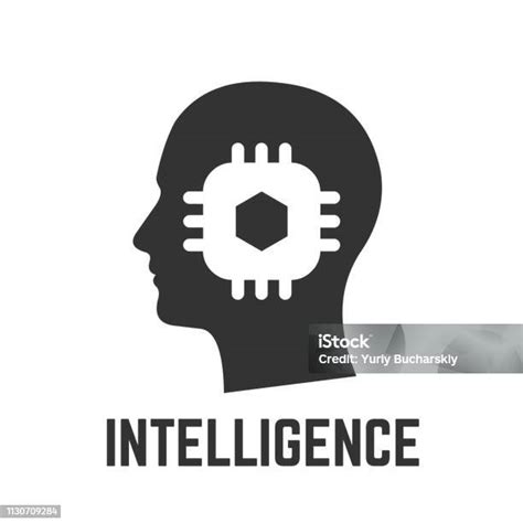 인간의 머리와 디지털 Ai 회로 칩 기호 인공 지능 그림 문자 아이콘입니다 Cpu에 대한 스톡 벡터 아트 및 기타 이미지