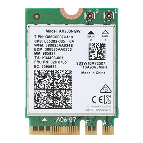 Intel Ax200 Wi Fi 6 802 11ax Dual Band Bluetooth 5 1 M 2 2230