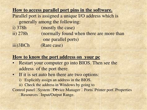 Ppt Parallel Port Interfacing Part 1 General Digital Data