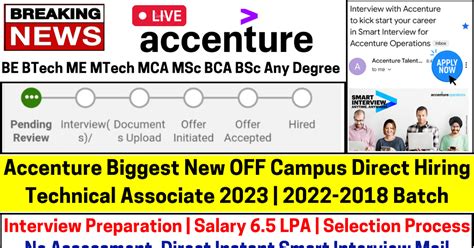 Accenture Started Off Campus Direct Hiring As Security Delivery Associate Role Any Degree