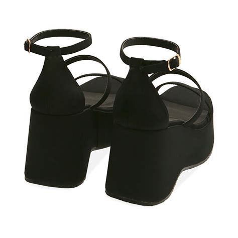 Sandali Donna Neri In Tessuto Tacco 9 Cm Primadonna Collection