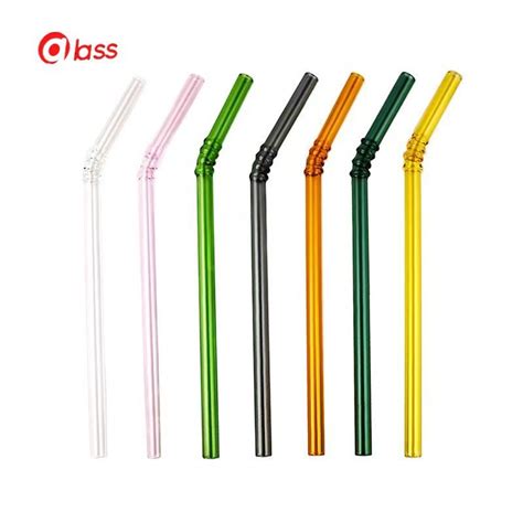 Borosilicate Curved Glass Colored Wavy Glass Straws China Wavy Glass