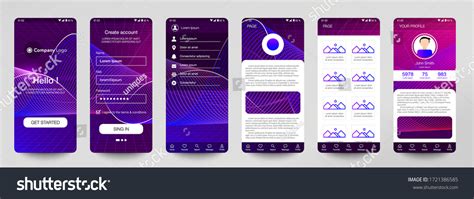 Design Mobile App Ui Ux Gui Stock Vector Royalty Free 1721386585