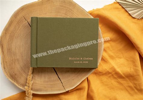 Customized Luxe Linen Velvet Cover Wedding Guest Book Wedding Photo