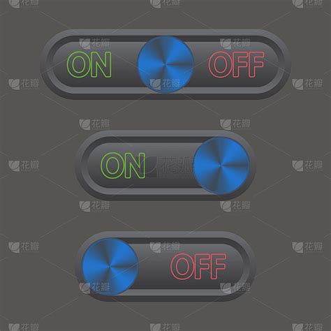 图标设置开关开关按钮。矢量插图。