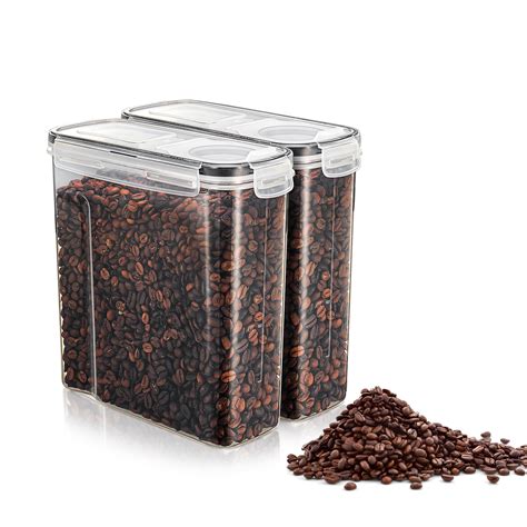 Narrow Coffee Bean Storage Containers Airtight With Lids Set Of 2