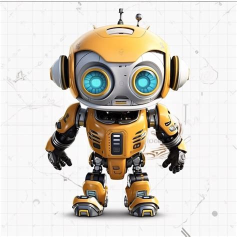 Premium Ai Image A Robot With A Yellow Face Is Standing In Front Of A