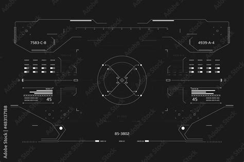 Hud Interface Screen Monitoring Element System Technology Template For Game Ui Ux Infographic