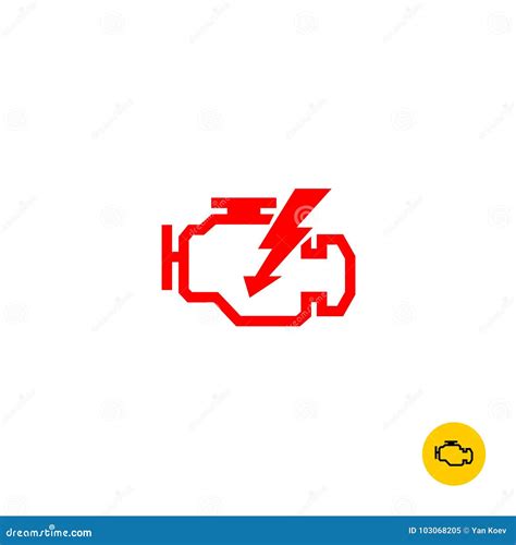 Check Engine Icon Blinking Indicator On Dashboard Cartoon Vector