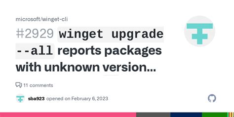Winget Upgrade All Reports Packages With Unknown Version Numbers