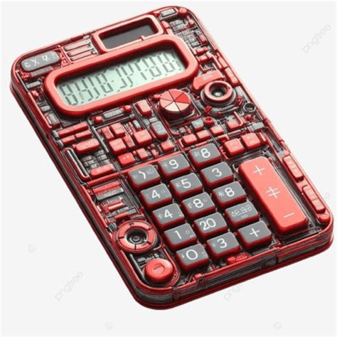 Realistic Red Calculator Vector Icon Isolated Red Calculator Vector