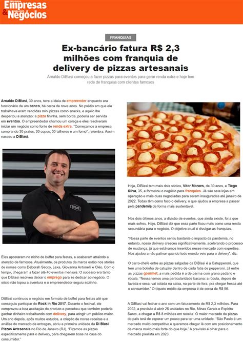 Pequenas Empresas Grandes Negócios Di Blasi Pizzas