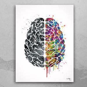 Right Brain Left Brain Watercolor Print Creative Side And Logic Side Of