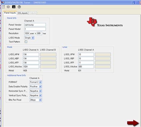 SN DSI SN DSI Test Pattern Setting Interface Forum Interface TI E E Support Forums