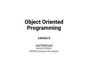 Lec05 Class And Object Concept Of Class Object Lecture 5 Asif Shahzad What Is A Class