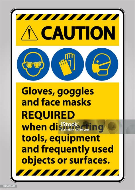 코티온 장갑 고글 얼굴 마스크 는 흰색 배경에 필요한 기호 벡터 일러스트 레이션 Eps10 건설 산업에 대한 스톡 벡터 아트 및 기타 이미지 Istock