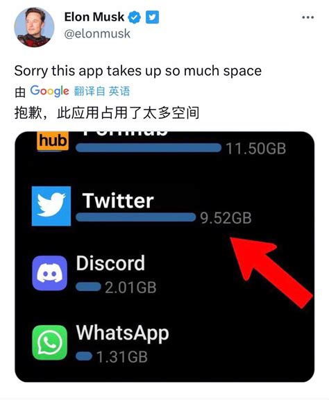 老马（伊隆·马斯克）抱怨推特占用了太多手机空内存 老马 推特 内存 新浪新闻