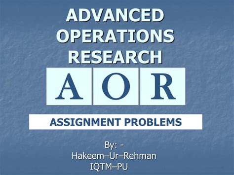 6 Assignment Problems Pdf