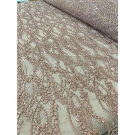 thick chain floral embroidered tulle fabric there is springel shopee