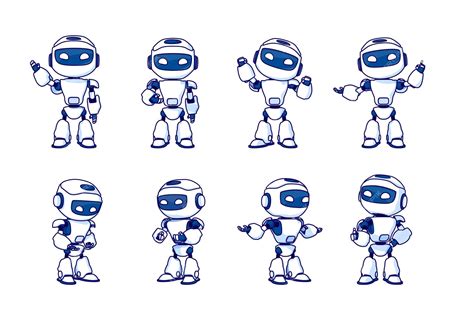 Premium Vector Robot Character Set For The Animation With Various