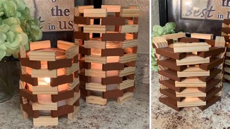 Dollar Tree DIY Wooden Blocks Lantern Tutorial DIY Joy