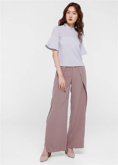 Adelaide Mandarin Collar Flare Sleeve Top Love Bonito Id