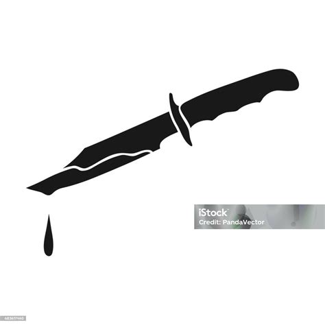 흰색 배경에 고립 된 블랙 스타일에 피 묻은 칼 아이콘 범죄 기호 스톡 벡터 일러스트입니다 0명에 대한 스톡 벡터 아트 및 기타