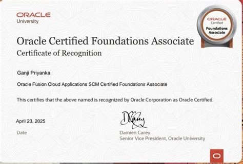 Oraclescm Scmcloud Supplychaintech Erp Oraclecertified… Ganji Priyanka