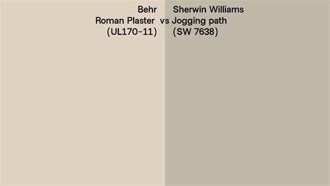 Behr Roman Plaster Ul170 11 Vs Sherwin Williams Jogging Path Sw 7638