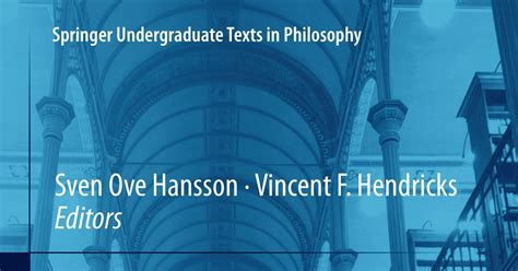 Springer Undergraduate Texts In Philosophy Sven Ove Hansson Vincent F Hendricks