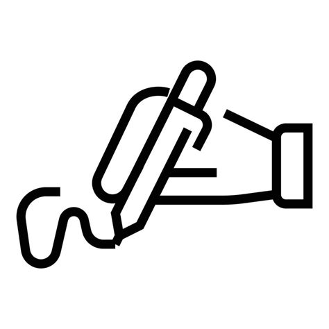 Handwriting Access Icon Outline Vector Scan Signature Vector