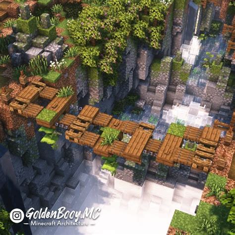 Minecraft Rope Bridge Здания в майнкрафт Дома Minecraft Декорации