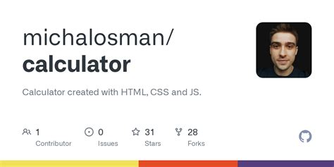 GitHub Michalosman Calculator Calculator Created With HTML CSS And JS