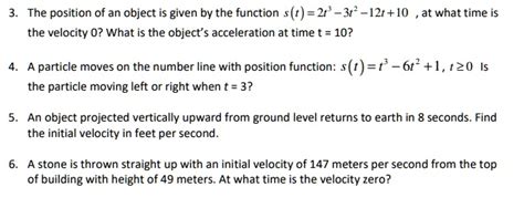 Solved The Position Of An Object Is Given By The Function S T 21