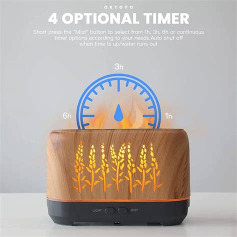 Essential Oil Diffuser With Flame Light Upgraded Super Quiet Diffusers For Aromatherapy