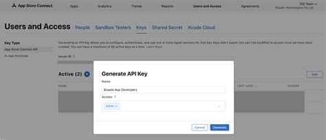 Generating App Store Connect Api Key For Your Ios White Label App