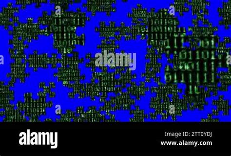 Zero And One Green Binary Digital Code With Puzzle Pieces Background