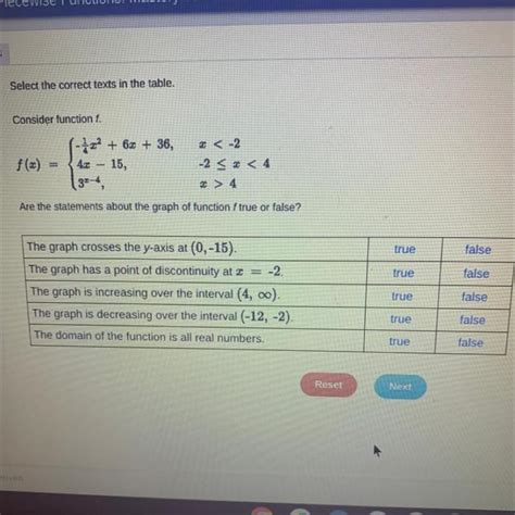 Free Select The Correct Texts In The Table Consider Function F Are The Statements About The