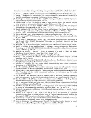A SURVEY OF LINK MINING AND ANOMALIES DETECTION PDF