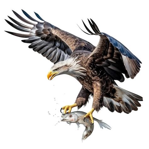 Premium Ai Image Eagle Catching A Fish Striking Beauty In Flight