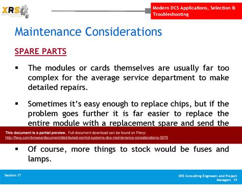 Distributed Control Systems Dcs Maintenance Considerations Ppt Slide Deck