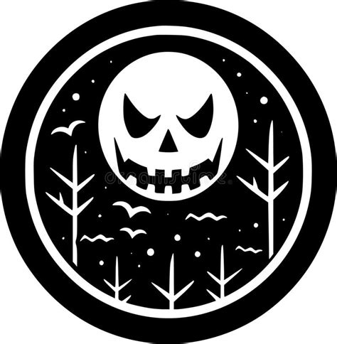 Hallowe En Minimalist And Flat Logo Vector Illustration Stock