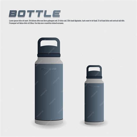 Premium Vector Tumbler Mockup Aluminum Bottle With Blue Black Grey
