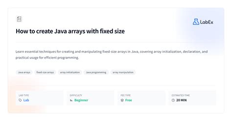 How To Create Java Arrays With Fixed Size Labex