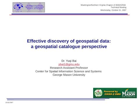 PPT Effective Discovery Of Geospatial Data A Geospatial Catalogue Perspective DOKUMEN TIPS