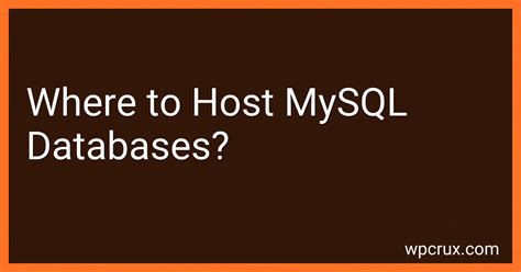 where to host mysql databases in 2025