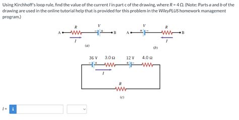 solved using kirchhoff s loop rule find the value of the