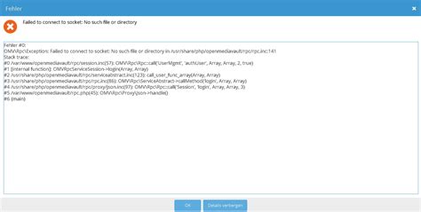 control panel error failed to connect to socket no such file or